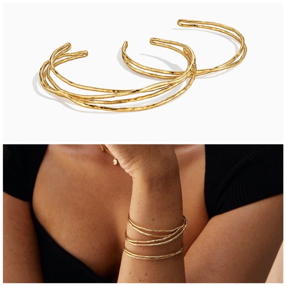 SOKO | Jewelry | Soko Jewelry 24k Stacking Cuff Bracelets Nyundo | Poshmark
